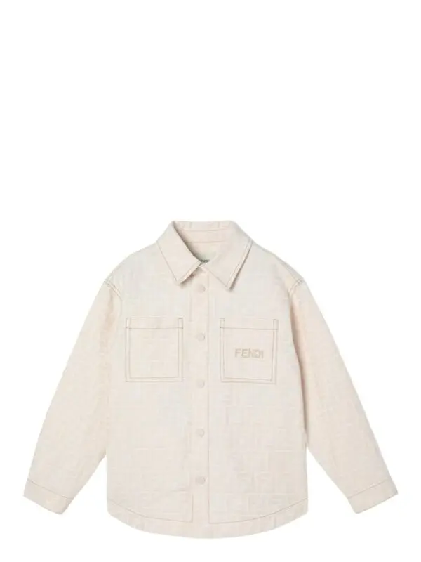 Fendi Ff Logo Denim-effect Shirt Jacket - White