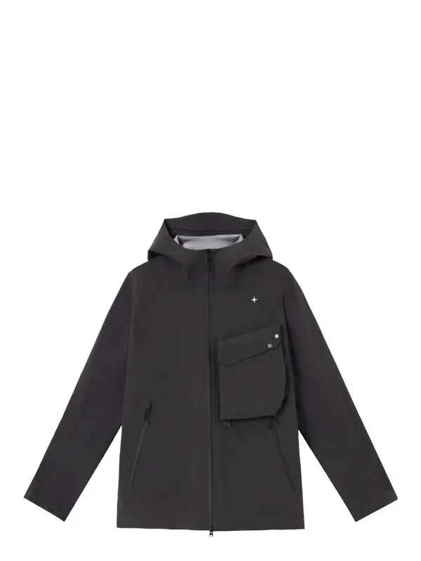 Stone Island Hooded Jacket With Embroidered Star Detail - Anthracite Grey