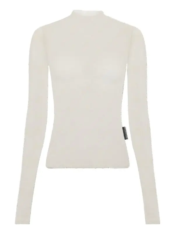 MARINE SERRE Second Skin Semi-sheer Top - White