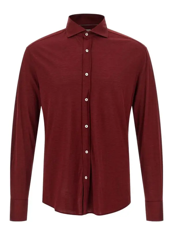 Brunello Cucinelli Long-sleeved Buttoned Shirt - Brown