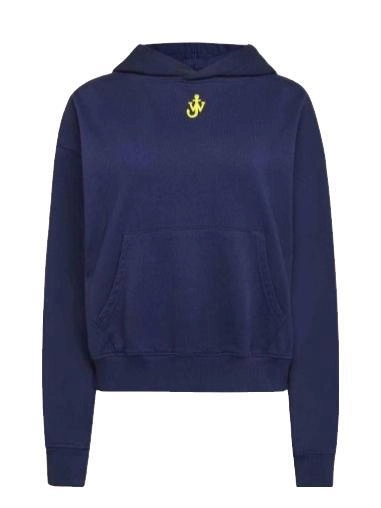 J.W.ANDERSON Anchor-embroidered Hoodie - Deep Navy Blue