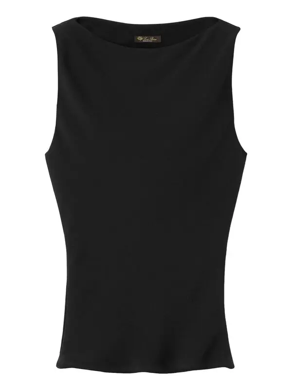Loro Piana Boat Neck Sleeveless Top - Black