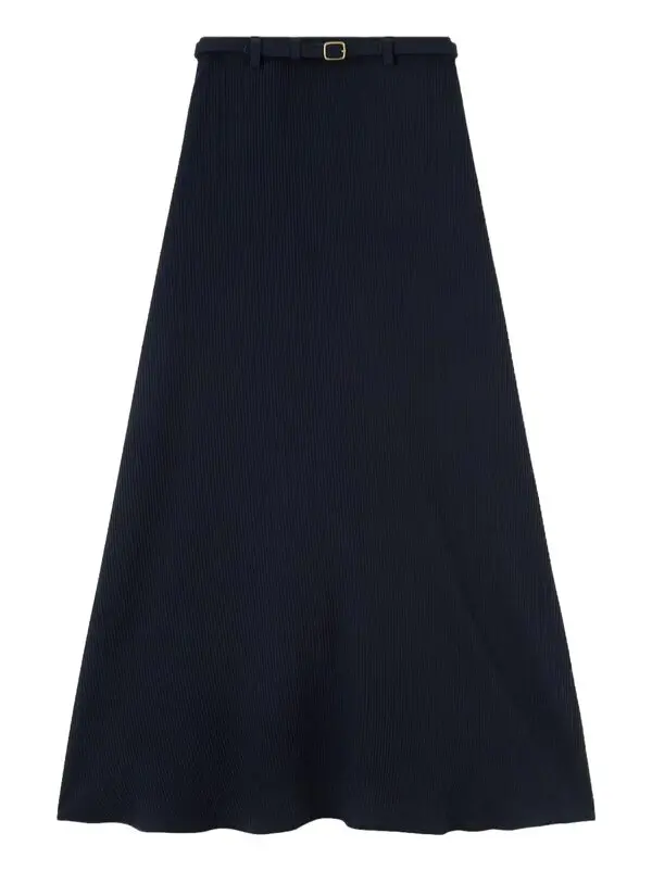Loro Piana Miley Belted Midi Skirt - Black