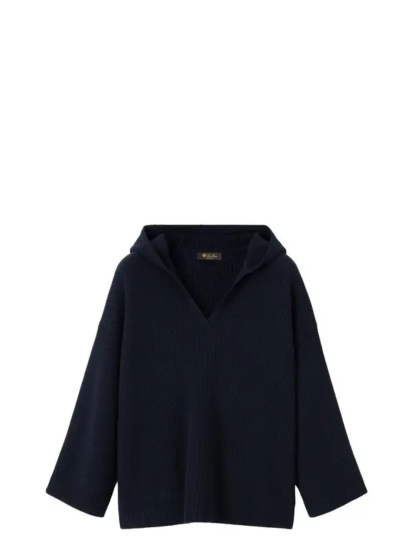 Loro Piana Sloop Wool Hooded Sweater - Black