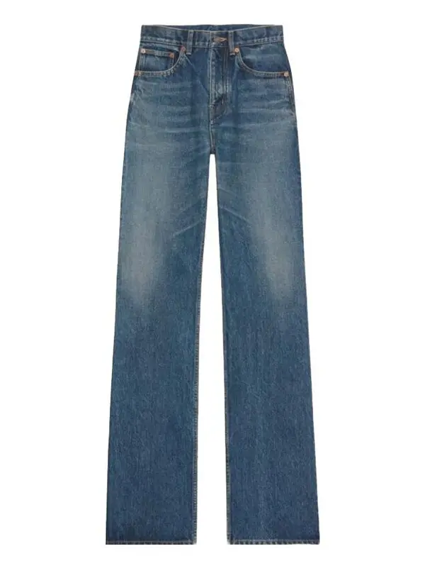 Saint Laurent Belt Loop Denim Trousers - Blue