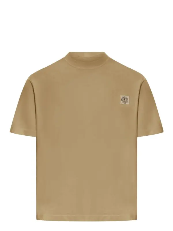 Stone Island Logo Patch Short-sleeved T-shirt - Biscuits
