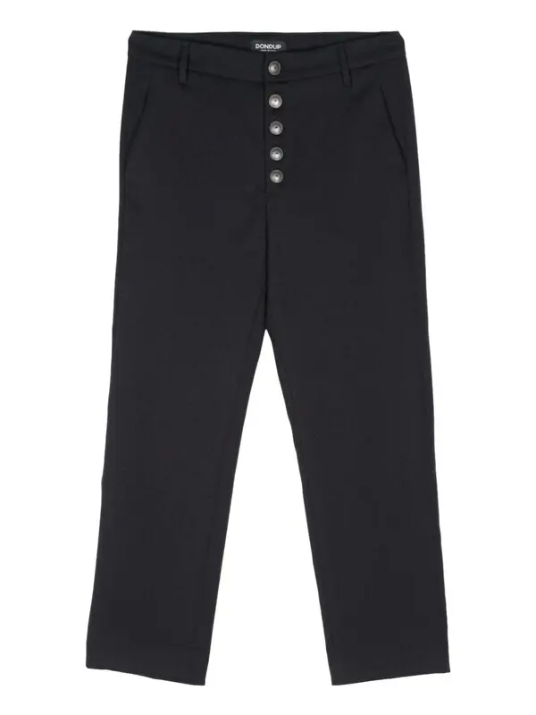 DONDUP Twill Woven Buttoned Trousers - Black