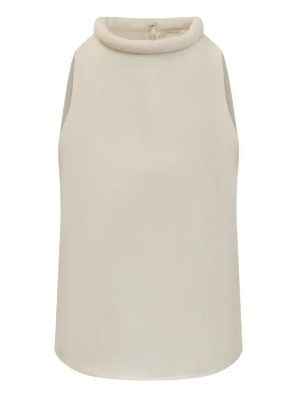 Loulou De Saison Sleeveless Top With Zipper Closure - White
