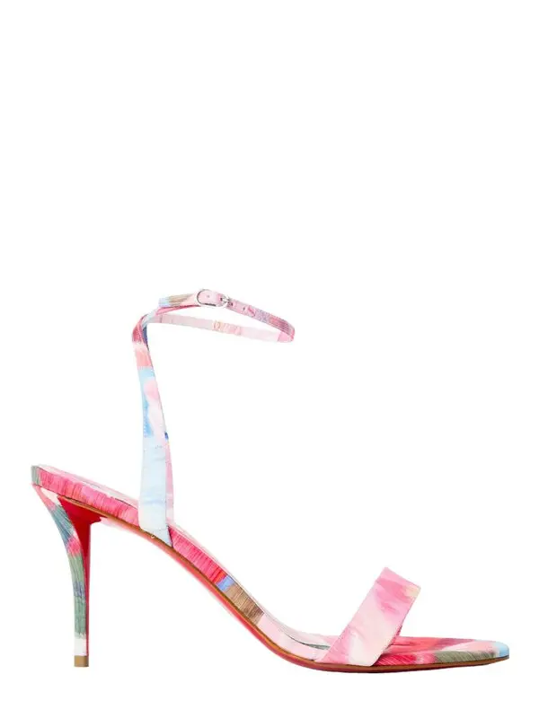 CHRISTIAN LOUBOUTIN Open Toe Stiletto Heel Sandals With Logo - Pink