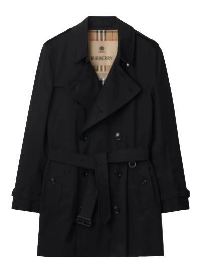 Burberry Short Kensington Heritage Trench Coat - Black
