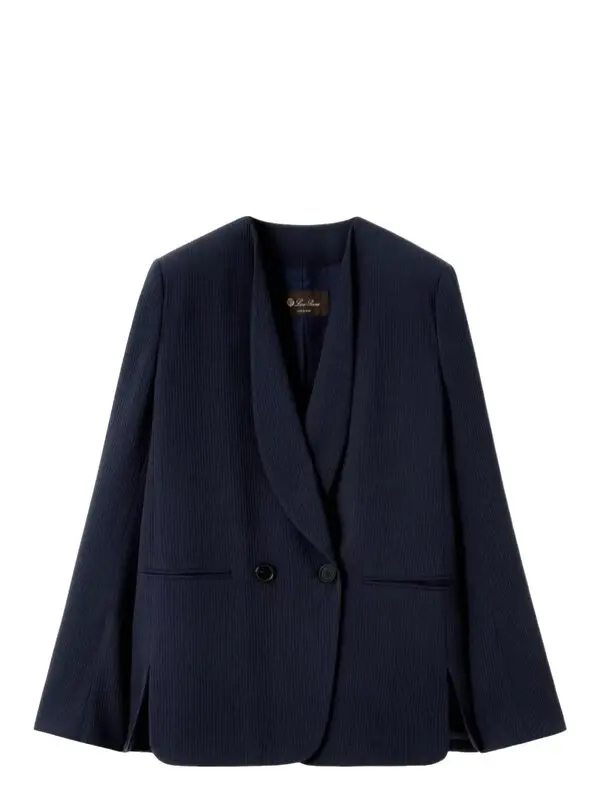 Loro Piana Double-breasted Textured Blazer - Black