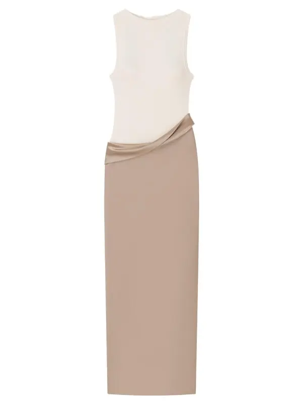 Nanushka Draped Detail Maxi Dress - Nude