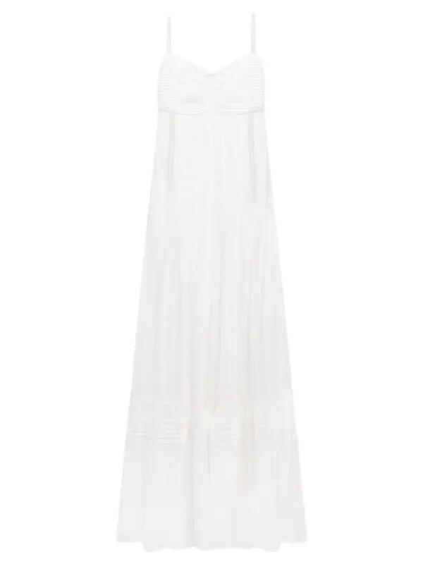 TWINSET Pleated Maxi Dress - White