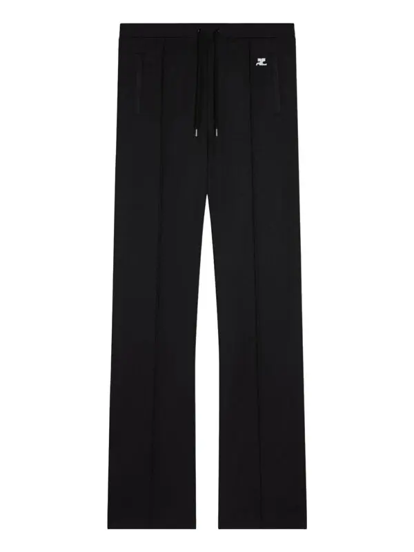 COURREGES Courrèges Logo Embroidered Drawstring Pants - Black