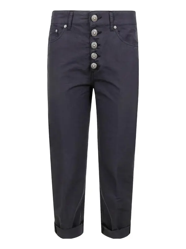 DONDUP Cropped Button-front Pants - Black