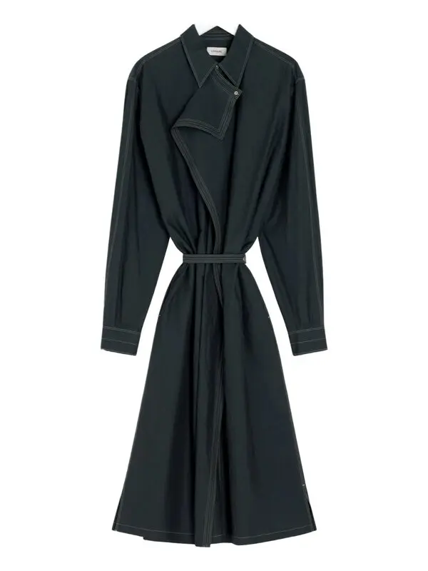 LEMAIRE Belted Shirt Dress - Charcoal