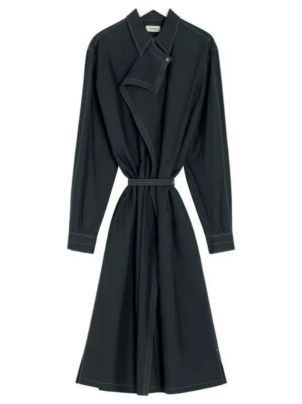 LEMAIRE Belted Shirt Dress - Charcoal