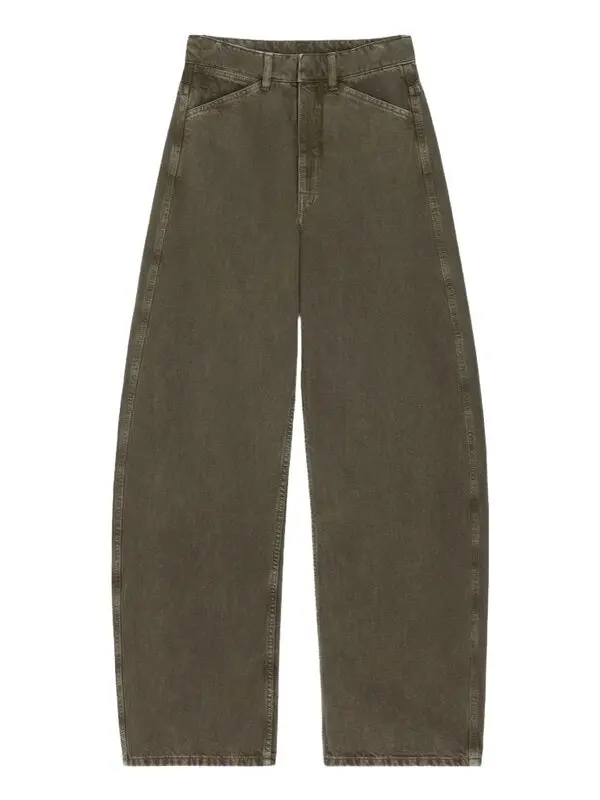 LEMAIRE High Waisted Curved Leg Trousers - Brown