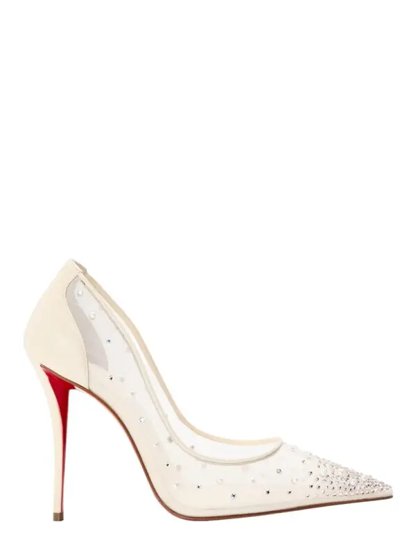 CHRISTIAN LOUBOUTIN Embellished Pointed Toe Stilettos - White