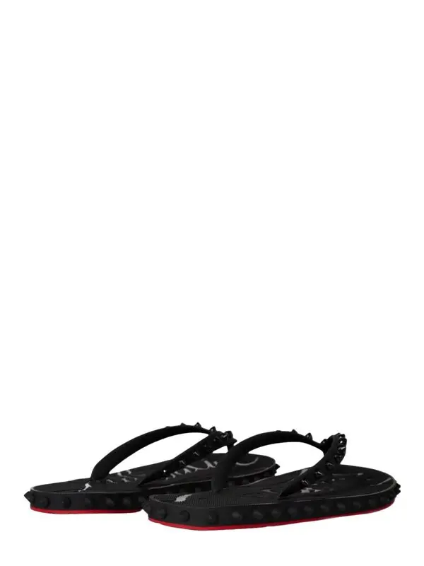 CHRISTIAN LOUBOUTIN Super Loubi Flip-flops With Signature Spikes - Black