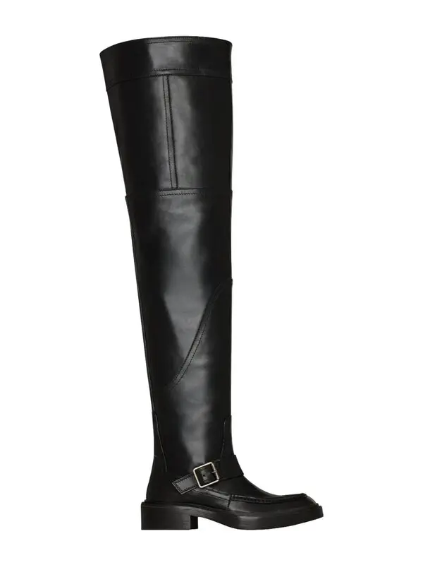 Saint Laurent Joe Over-the-knee Boots In Smooth Leather - Black