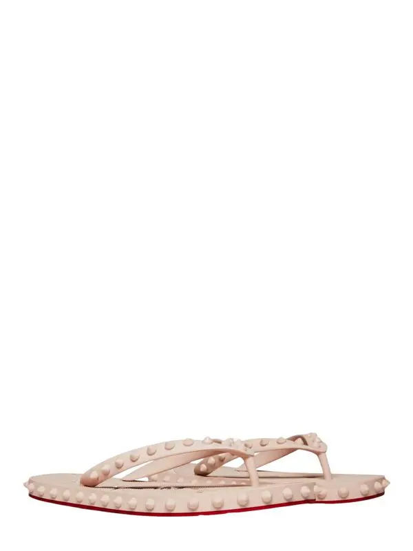 CHRISTIAN LOUBOUTIN Super Loubi Rubber Flip Thong Sandals - Nude