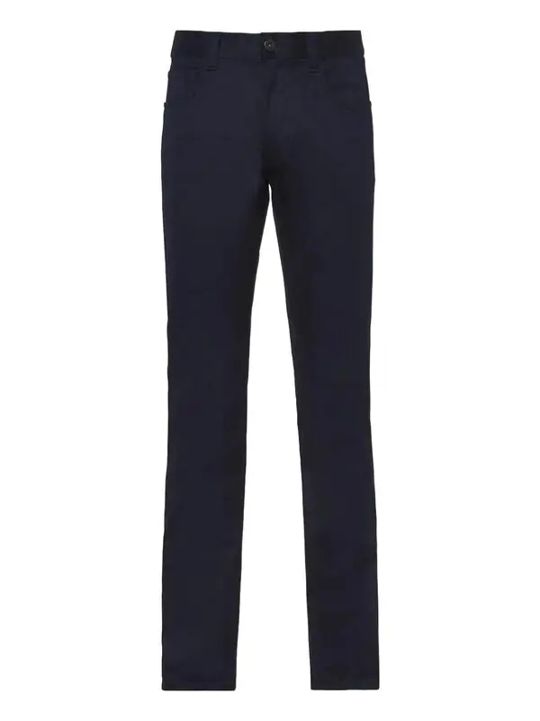 Prada Stretch Drill Five-pocket Trousers - Navy Blue