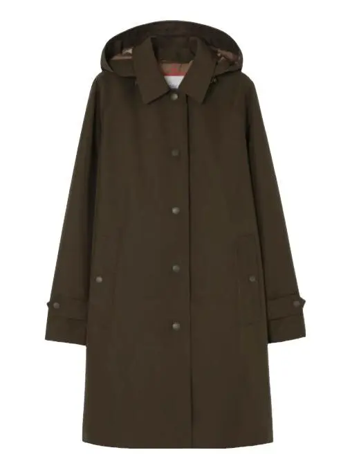 Burberry Hooded Car Coat With Check Lining - Snug Brown