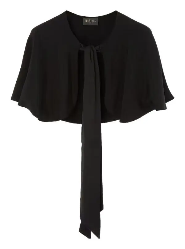Loro Piana Frida Cape Blouse - Black