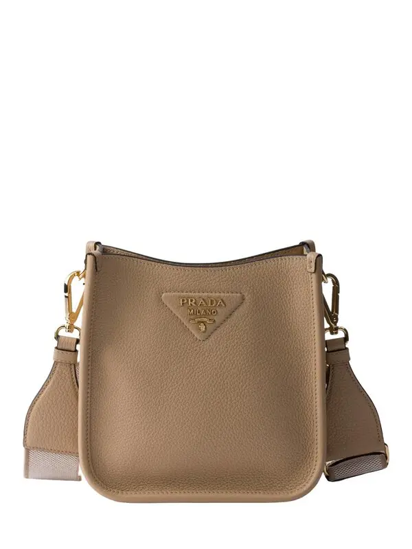Prada Mini Leather Shoulder Bag - Beige