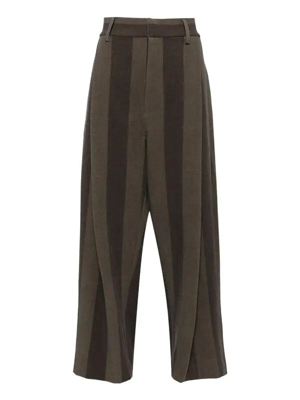 UMA WANG Striped Wide-leg Trousers - Black
