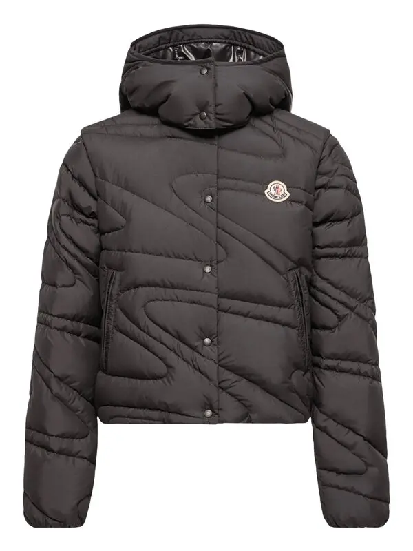 Moncler Leona 2-in-1 Hooded Short Down Jacket - Black