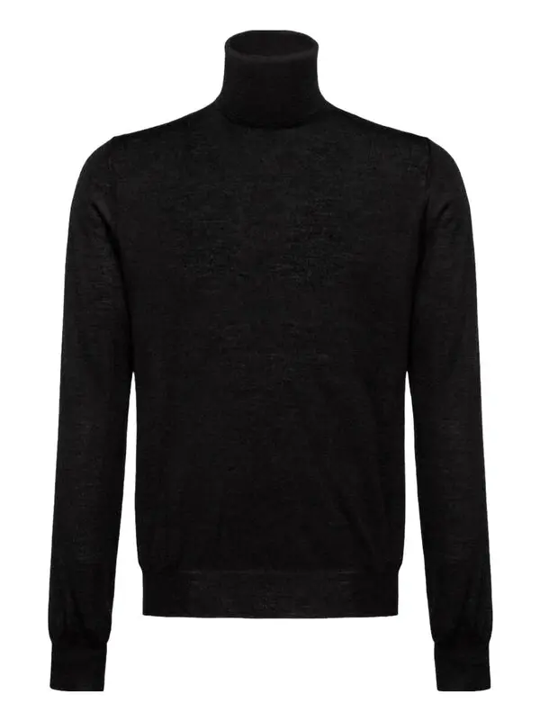 Prada Cashmere High Neck Pullover - Black