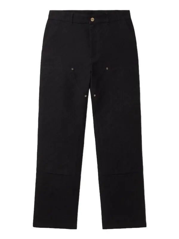 Casablanca Jacquard Cargo Trousers - Black