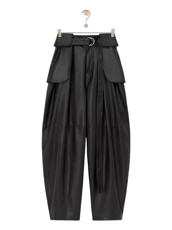 Loewe Nappa Lambskin Cargo Trousers - Black