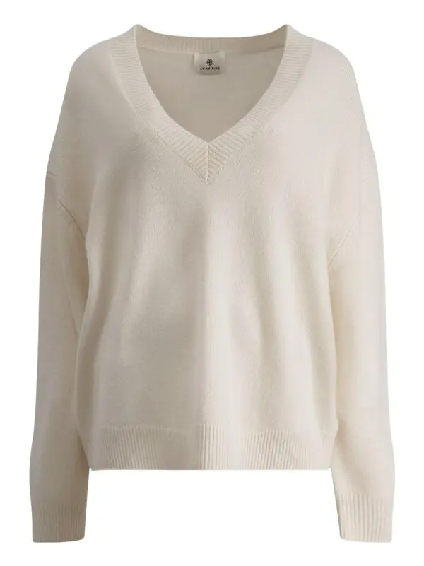 ANINE BING V-neck Cashmere Jumper - Ivory