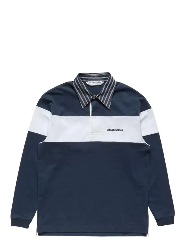 Acne Studios Striped Polo Sweatshirt - Blue