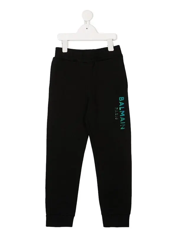 Balmain Logo Print Track Trousers - Black