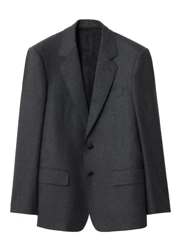 Burberry Wool Flannel Tailored Jacket - Light Gray