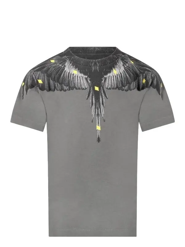 MARCELO BURLON COUNTY OF MILAN Wings Print Cotton T-shirt - Gray