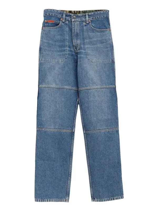 Martine Rose Reversible Camouflage-print Straight-leg Jeans - Blue