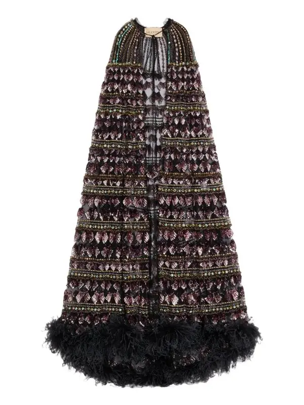 Valentino Garavani Embellished Cloak - Black