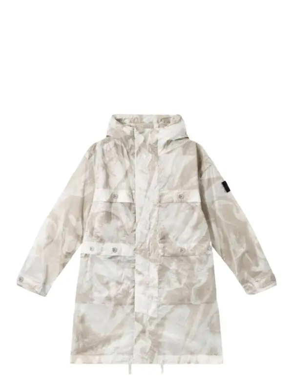 Stone Island Camouflage Printed Hooded Coat - Desert