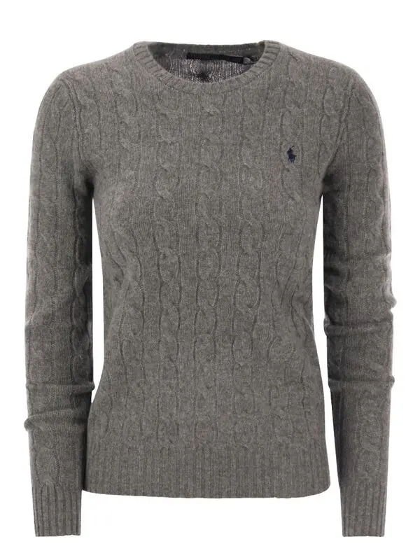 Polo Ralph Lauren Cable-knit Jumper With Embroidered Pony Logo - Gray