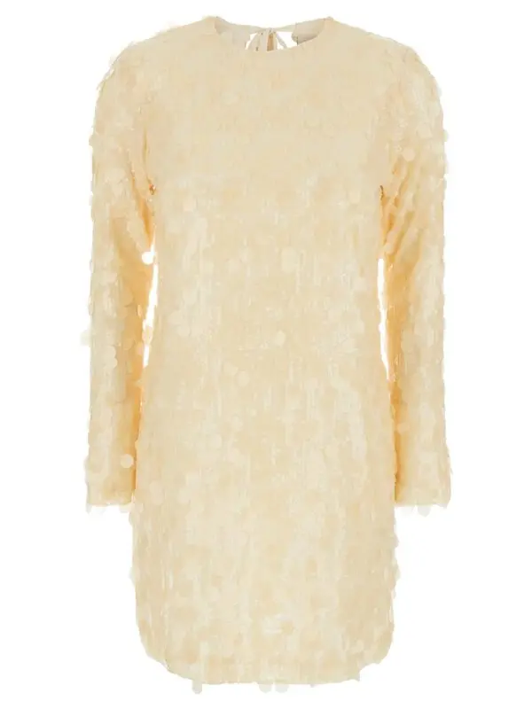 SEMICOUTURE Archie Sequin Mini Dress - Nude