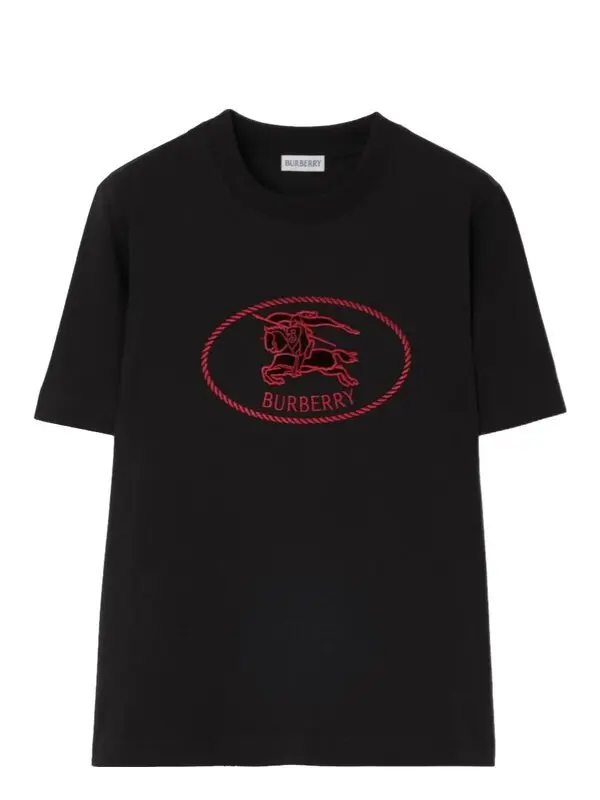 Burberry Knight Stamp Cotton T-shirt - Black
