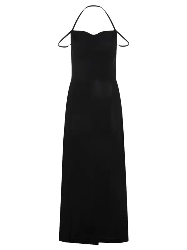 MARINE SERRE Halterneck Midi Dress - Black