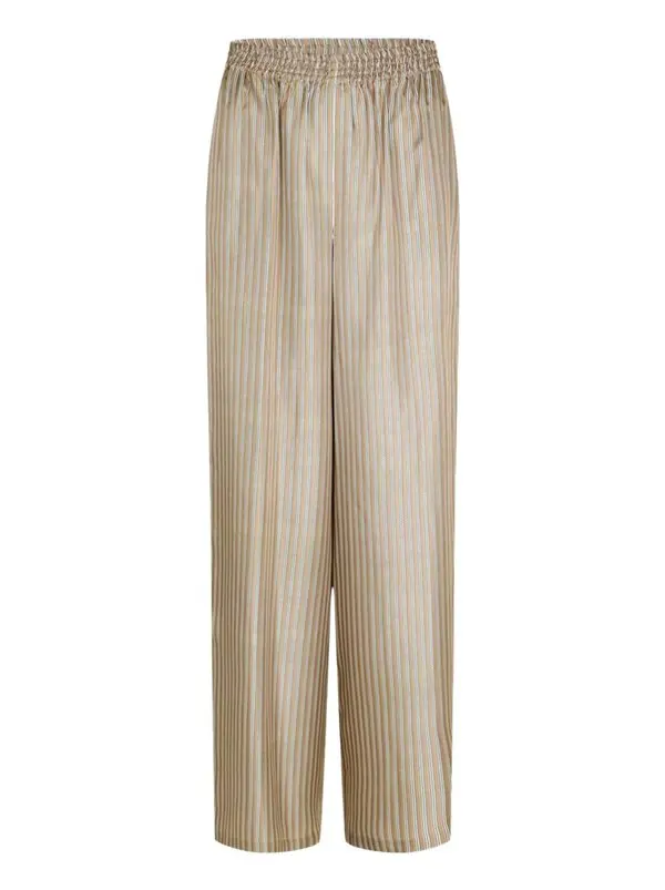 Max Mara Wide Leg Striped Pants - Brown