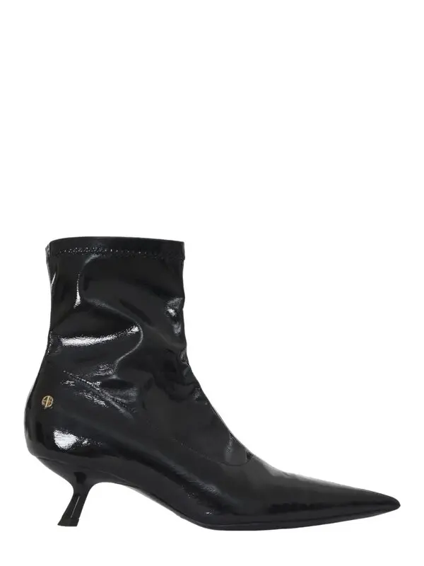 ANINE BING Hilda High-shine Ankle Boots - Black