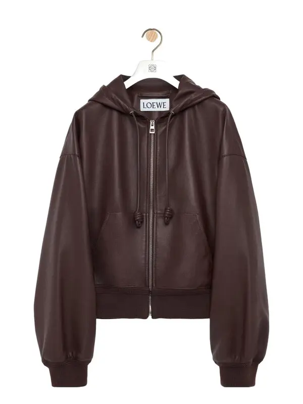 Loewe Flamenco Drawstring Hoodie - Chocolate Brown